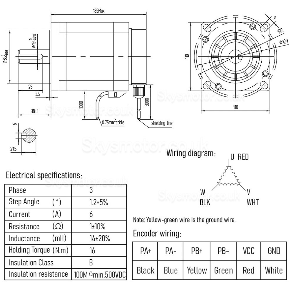 NEMA 42 Closed Loop Stepper Motor Kit 12/16/20N.m with 3 Phase Stepper ...