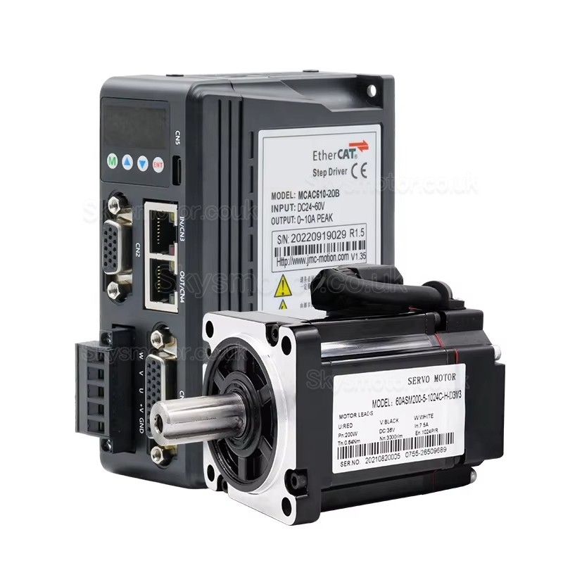 200W DC Servo Motor Kit 60ASM200-5-1024C+MCAC610 0.64N.m 36V 7.5A 0.64N ...