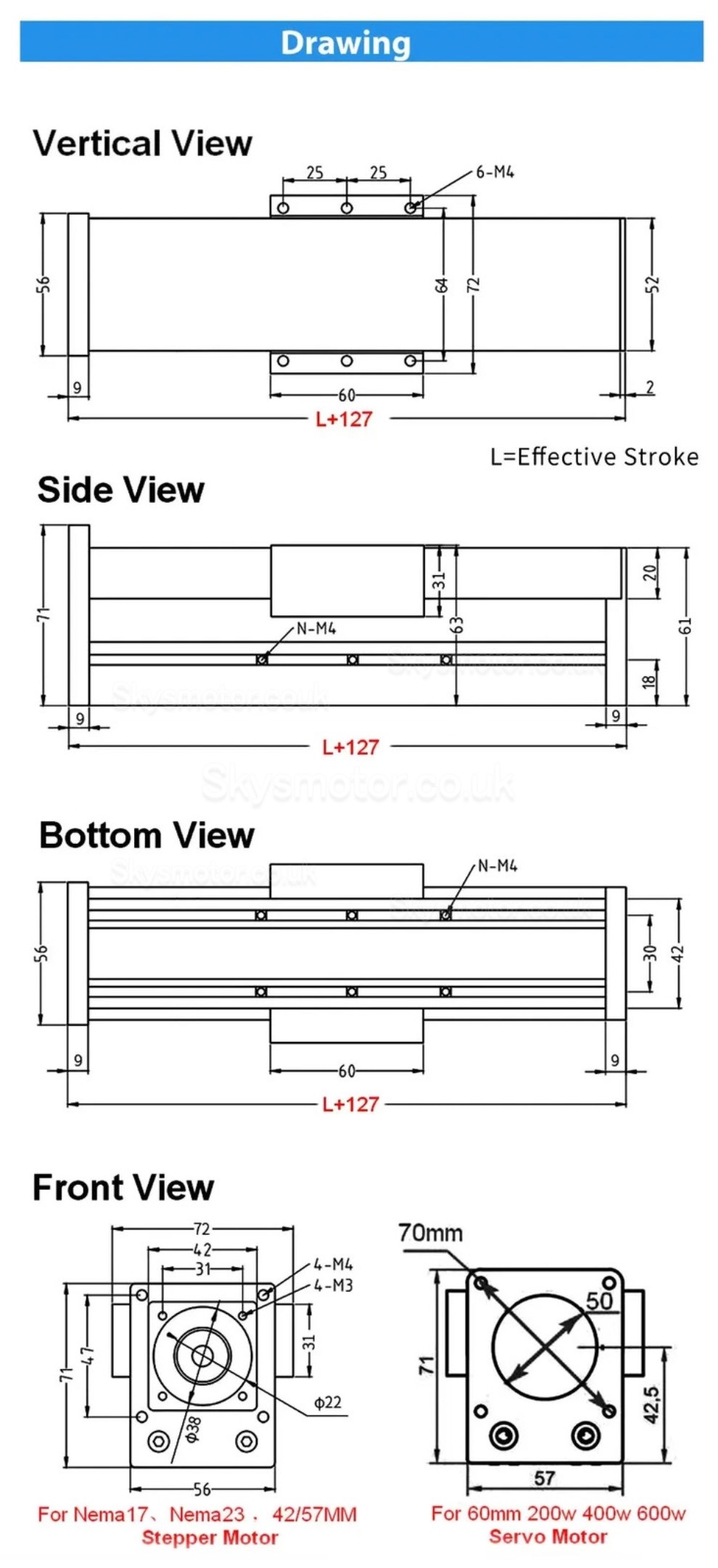 Mini Fully Sealed CNC Ball Screw Slide Table Kit OSP001613 With Stepper ...