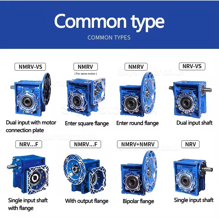 NRV-VS63 Series 0.3-2.8KW Worm Gearbox, Ratio 20:1 118-160nm with Dual ...