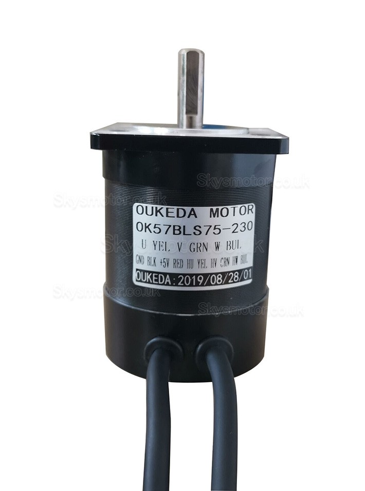 24V Brushless DC Motor BLDC Motor OK57BLS75-230 2 Phase 22Ncm 3000RPM ...