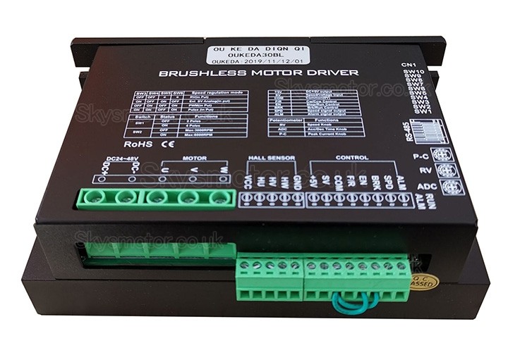 24-48V 850W Brushless DC Motor Driver Controller OUKEDA30BL 30A for ...